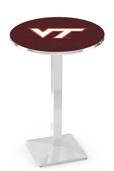 Virginia Tech University 30" Top Pub Table with Chrome Finish – Man ...
