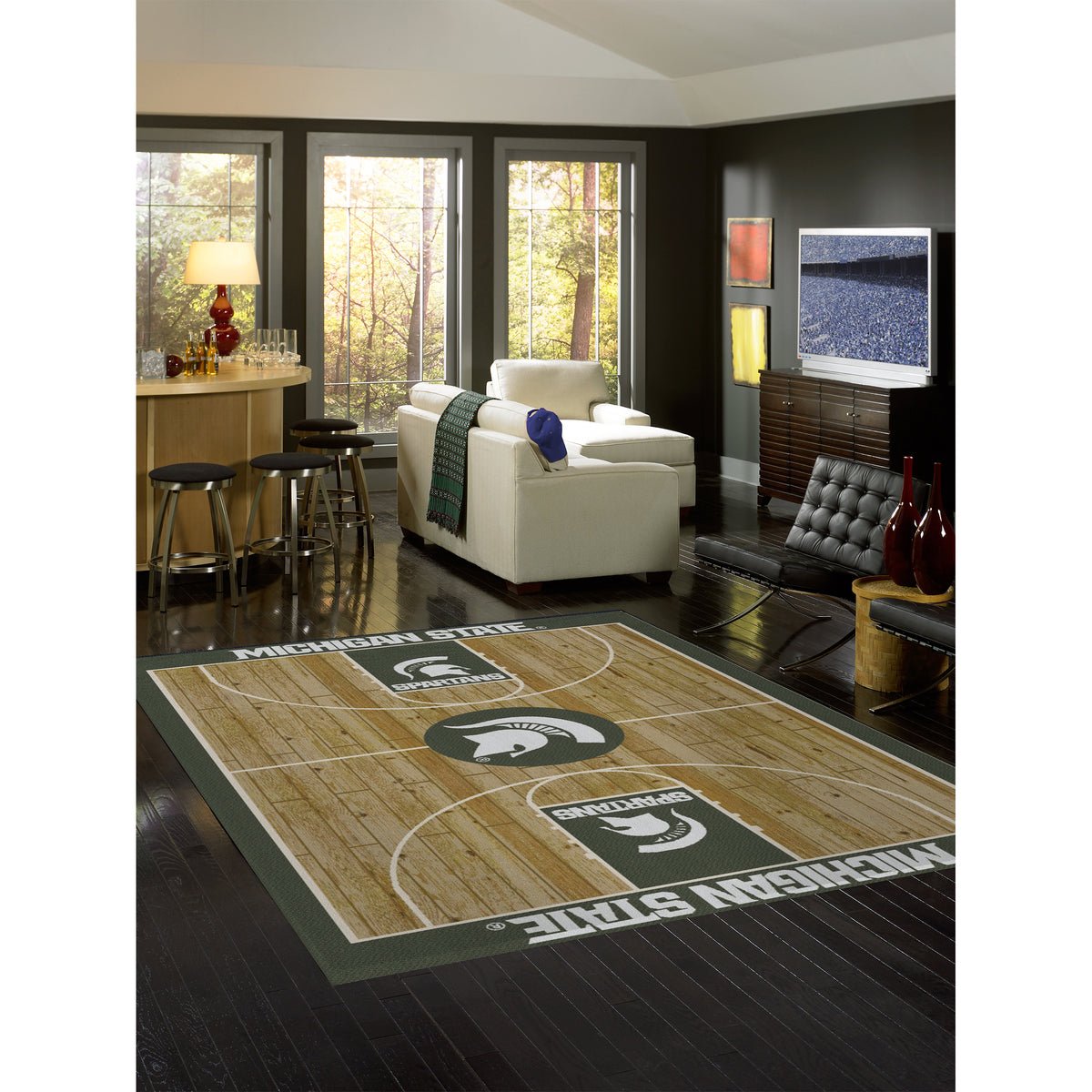 Michigan State Courtside Rug – Man Cave Gamez