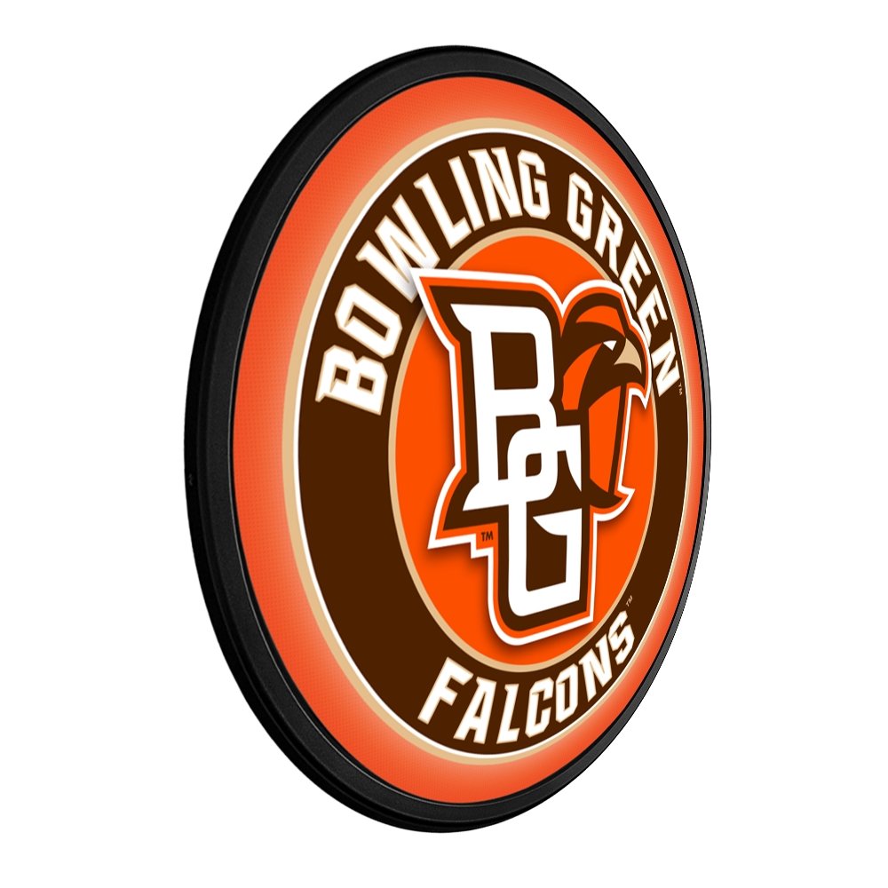 Bowling Green Falcons: Wordmark - Round Slimline Lighted Wall Sign ...
